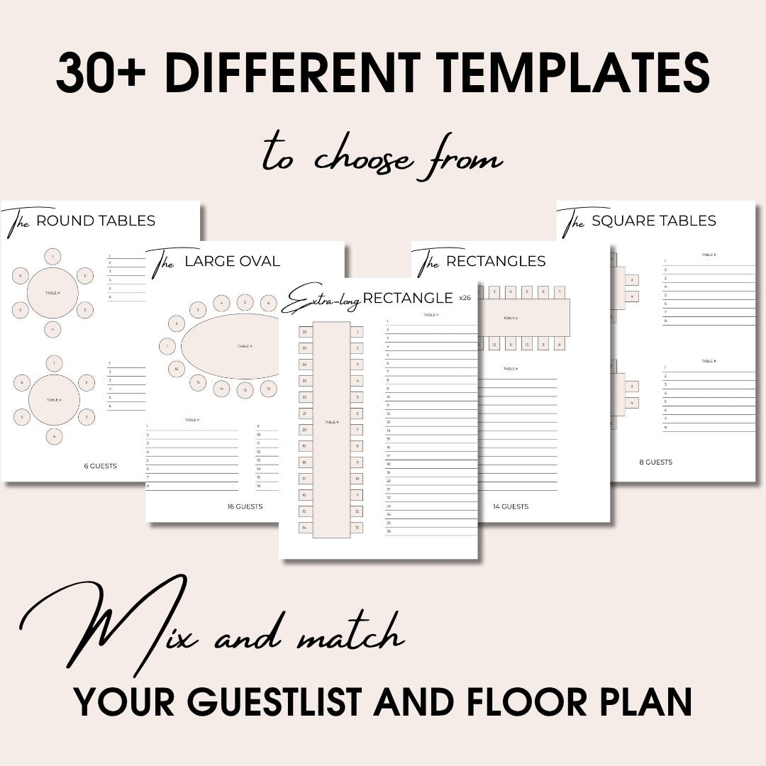 Seating Chart Template – ELENA HONCH