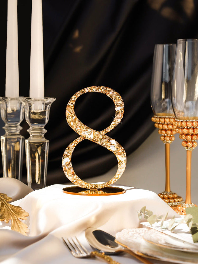 Table Numbers Gold and Silver. Bride&Groom Table. Wedding Decor ...